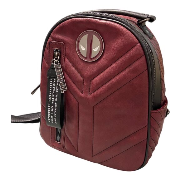 Boxlunch | Bags | Marvel Deadpool Quilted Emblem Red Mini Backpack ...